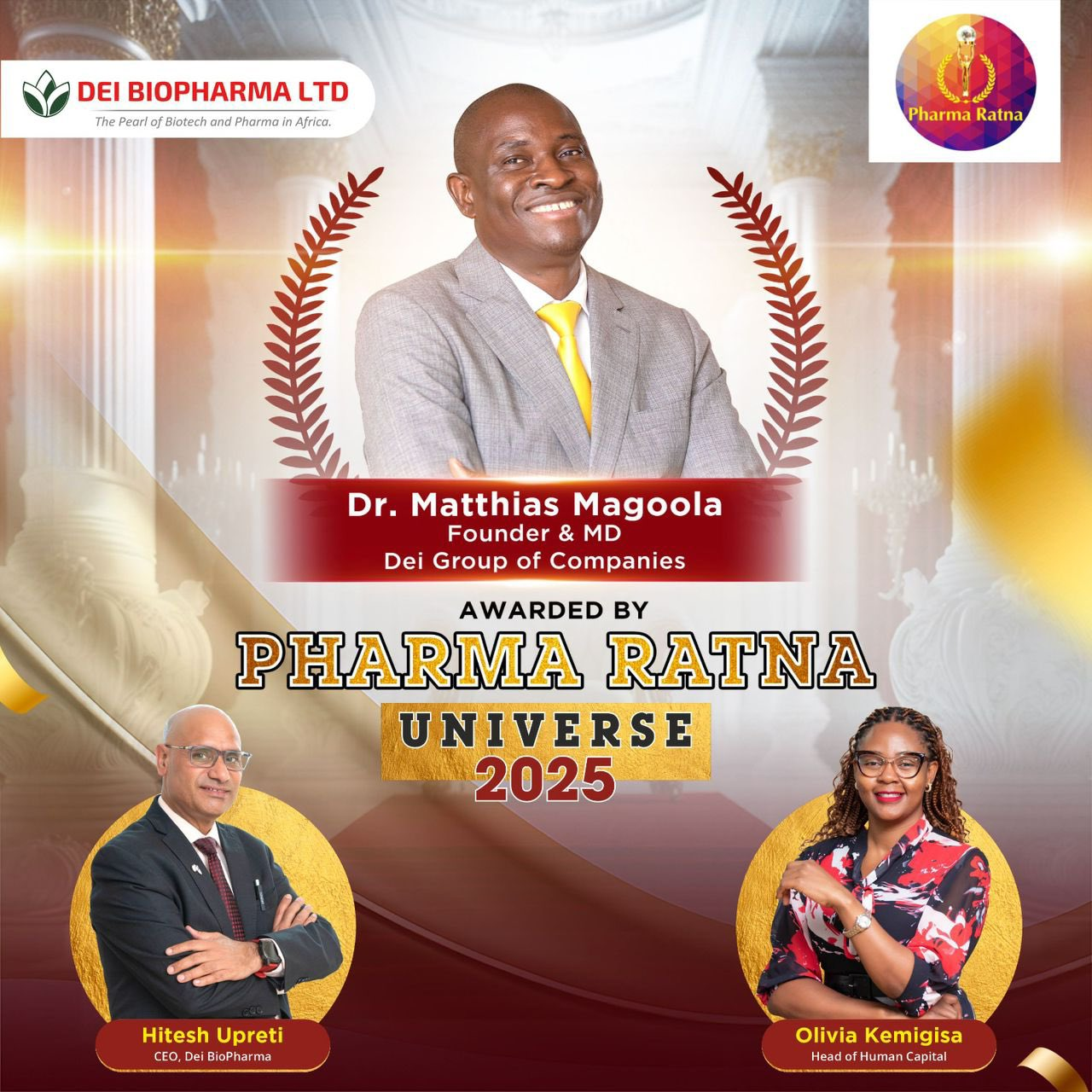 Dei Biopharma’s founder Dr. Magoola receives Pharma Ratna Universe ...